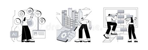 Software Development Abstract Concept Vector Illustrations Stock