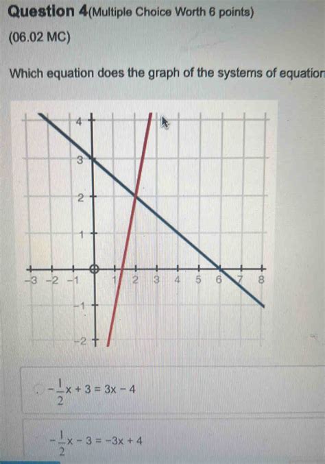 question 4 multiple choice worth 6 points 06 02 mc which equation