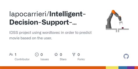 Github Lapocarrieriintelligent Decision Support System Project Idss