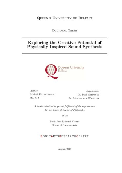 Pdf Exploring The Creative Potential Of Physically Inspired Sound Synthesis
