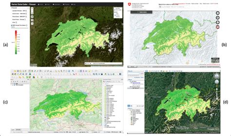 Ndvi Annual Mean Data Set Served As Wms As Seen In A The Swiss Data Download Scientific