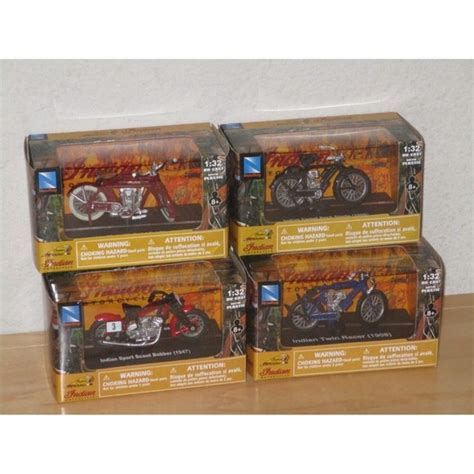 New Ray Toys Toys New Ray Lot Of 4 Indian Motorcycles V2 Twin Racer