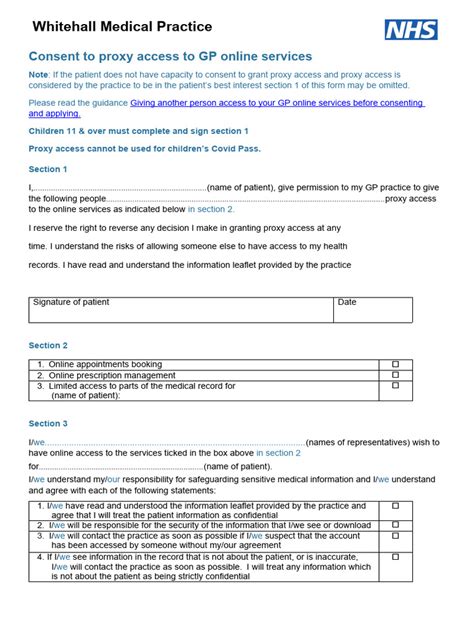 Proxy Access Form Word Pdf Identity Document