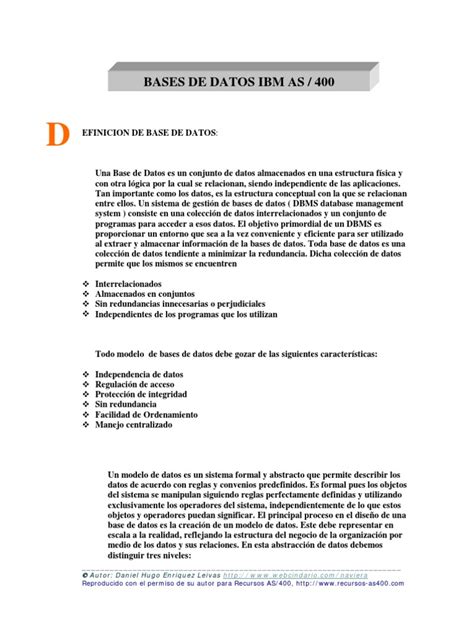 Bases De Datos As400 Pdf Objeto Informática Bases De Datos