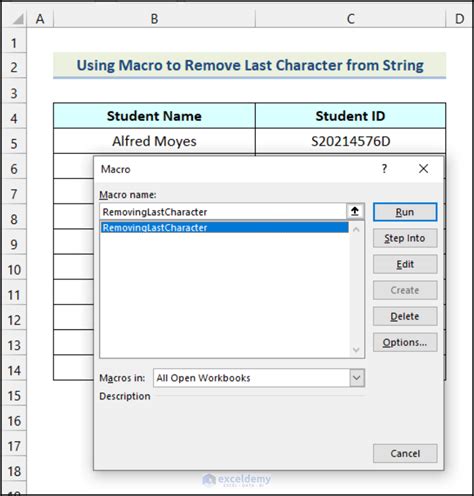 How To Remove Last Character From String Using Vba In Excel