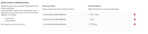 how do we ignore duplicated lines issues for particular files
