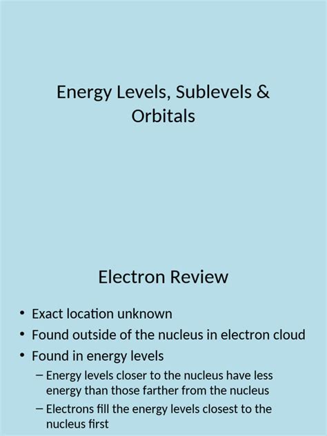 Energy Levels Sublevels Orbitals Lecture Pdf Energy Level Atomic Orbital