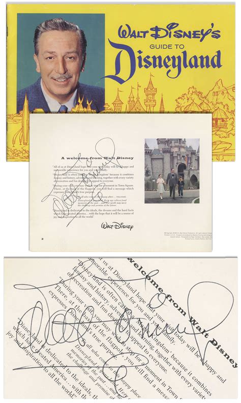 Lot Detail Walt Disney Signed Guide To Disneyland Huge Disney
