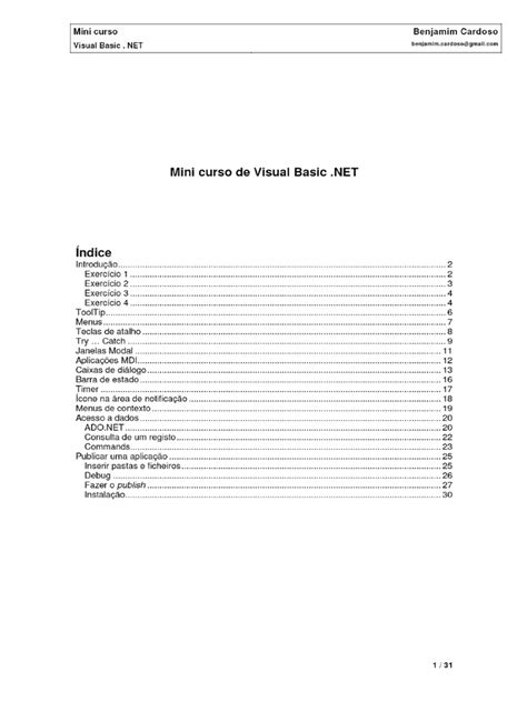 Mini Curso De Visual Basic Net Pdf Pdf