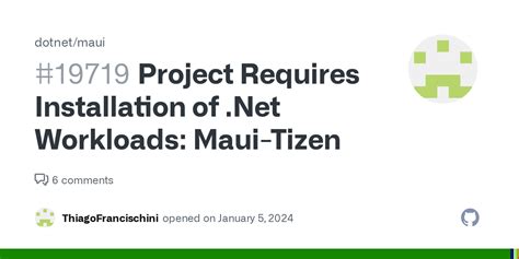 Project Requires Installation Of Net Workloads Maui Tizen · Issue
