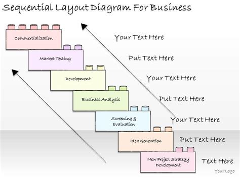 Business Ppt Diagram Sequential Layout Diagram For Business Powerpoint Template