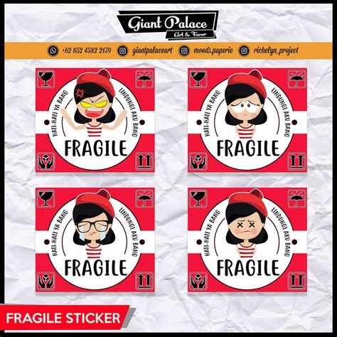 Jual 100pcs Stiker Fragile Lucu Shopee Indonesia