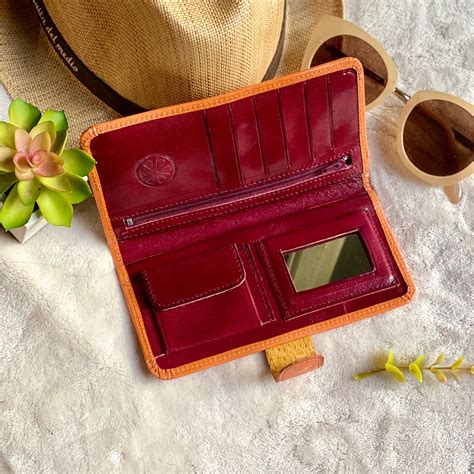 Handmade Leather Bicolor Woman Wallets Leather Wallets Womens