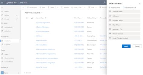 DYNAMICS 365 COLUMN OPTIONS FEATURE TO ADD VIEW COLUMNS ON THE FLY