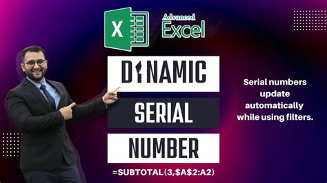 Advanced Excel 5 Dynamic Serial Number While Using Filters Dashboard
