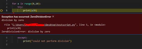How To Prevent Python Debugger In Visual Studio Code From Stopping Within Try Catch Except