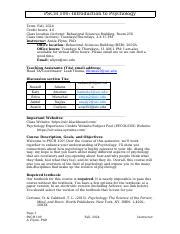 Enhance Your Understanding Of Psychology PSCH 100 Course Course Hero