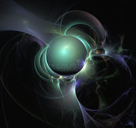 Green Abstract Spherical Linear Pattern On Black Background Wallpaper