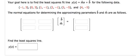solved your goal here is to find the least squares fit line