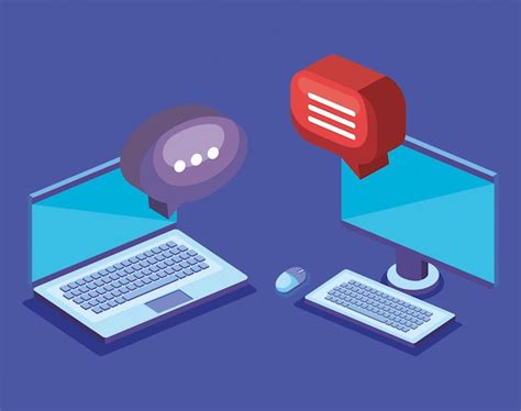 Free Vector Laptop Computer With Speech Bubble