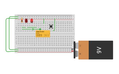 circuit design relé dpdt tinkercad