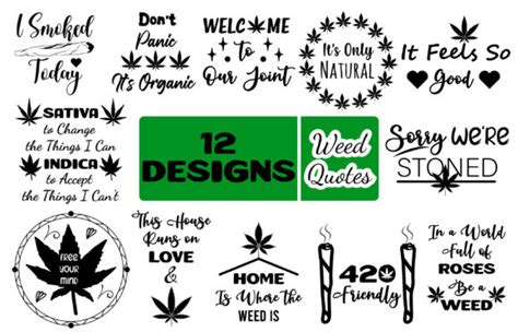 Weed Quotes 12 Designs Graphic By Cool Worker · Creative Fabrica
