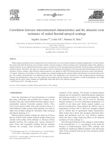 Pdf Correlation Between Microstructural Characteristics And The Abrasion Wear Resistance Of