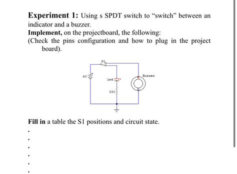 Solved Experiment 1 Using S Spdt Switch To Switch Between