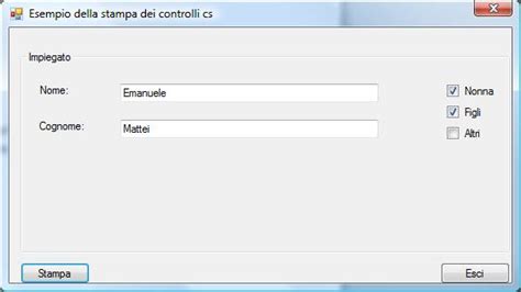 La Stampa Dei Controlli In VB Net E C Microsoft Net