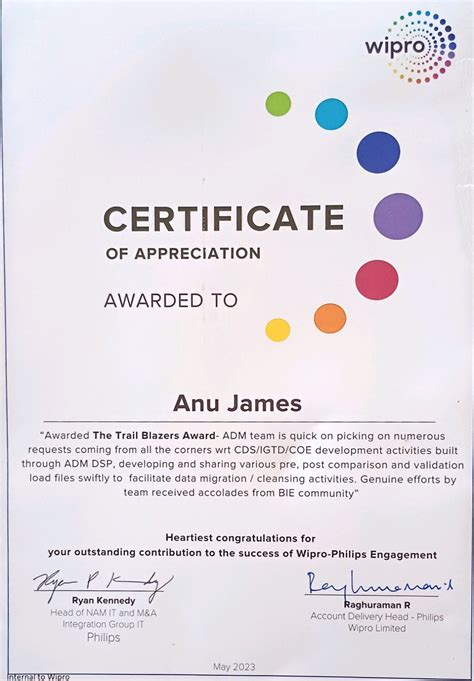 Wipro Philips Adm Recognitionawards Anu James