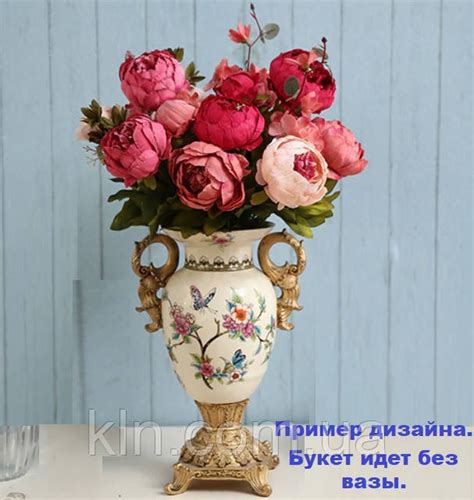 Купить Штучні квіти піони з шовку красиві декор для дому интернет магазин Киев