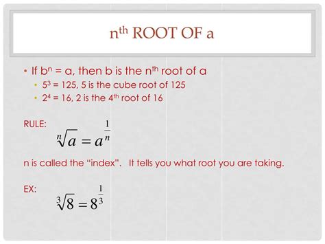 Ppt 71 N Th Roots And Rational Exponents Powerpoint Presentation Free Download Id2205114