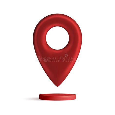 Red Map Pointer Isolated On White Background Find Address Location Icon Concept Gps 3d