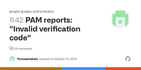Pam Reports Invalid Verification Code Issue Google Google Authenticator Github