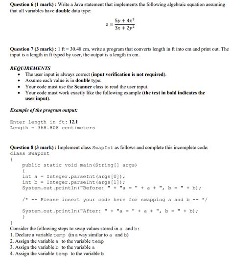 Solved Question 6 1 Mark Write A Java Statement That