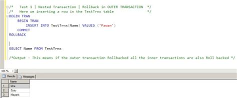 Sql Server Nested Transactions Rollback Or Commit Confusions