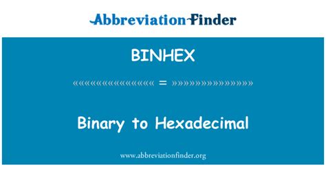 Binhex ย่อมาจาก ไบนารีฐานสิบหก Binary To Hexadecimal