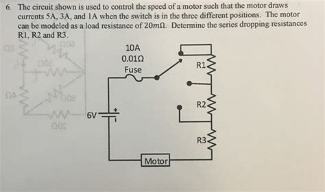 Solved The Circuit Shown Is Used To Control The Speed Of A Chegg
