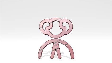 노인 남자 두 개의 조명그림자를 캐스팅 부드러운 질감의 흰색 배경 위에 금속 조각의 3d 그림 건축 및 건물 0명에 대한 스톡 사진 및 기타 이미지 Istock