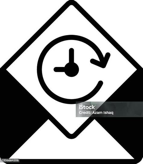 메일 일정 개념 봉투 문자 벡터 글리프 아이콘 디자인 우편 서비스 기호 물리적으로 엽서 및 소포 표지판을 전송하는 시간 택배 및