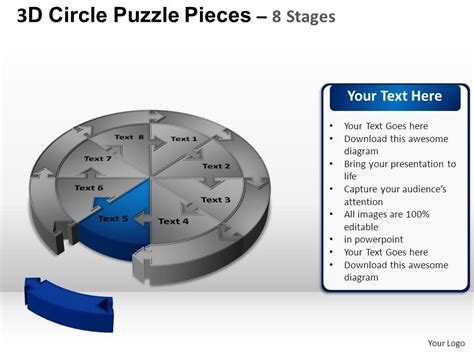 D Circle Puzzle Diagram Stages Slide Layout Ppt Templates PowerPoint Presentation