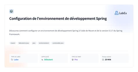Configurez Un Environnement De Développement Spring Labex