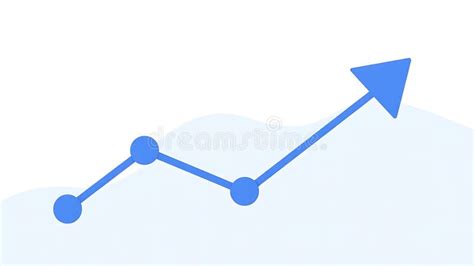 Blue Line Graph Showing Upward Trend And Growth Stock Illustration