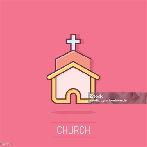 만화 스타일의 교회 아이콘입니다 고립 된 배경에 채플 벡터 만화 그림 종교 건물 사업 개념 스플래시 효과 건물 외관에 대한 스톡 벡터 아트 및 기타 이미지 Istock