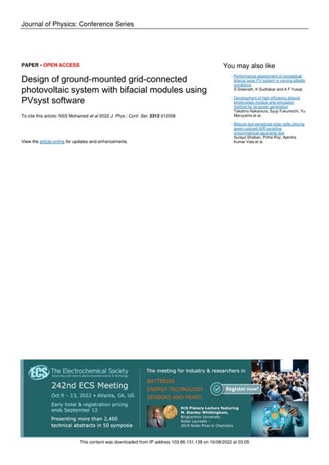 Pdf Design Of Ground Mounted Grid Connected Photovoltaic System With