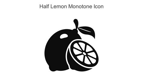 Half Lemon Monotone Icon In Powerpoint Pptx Png And Editable Eps Format PPT Presentation