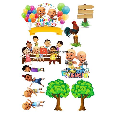 Jual Topper Cake Upin Ipin Free Custom Nama Hiasan Kue Ultah Tema
