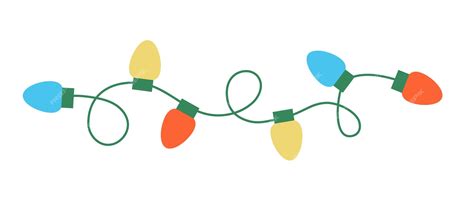 Premium Vector Light Bulbs Border Christmas String Lights Cartoon Garland