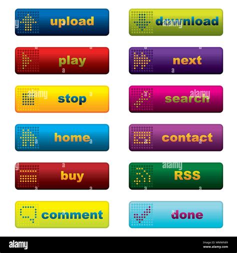 Web Button Designs With Leds Stock Vector Image Art Alamy