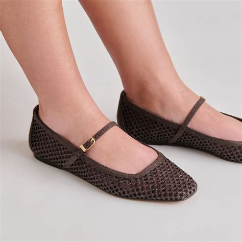 Reyes Chocolate Woven Raffia Ballet Flats Dolce Vita